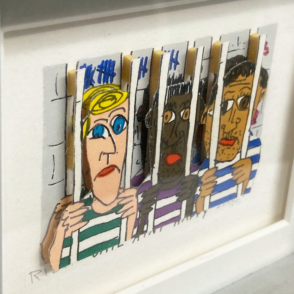 "James Rizzi" 3D Serigraph "JAIL AIN'T HAPPY" Special Frame Ver. | Graphio/büro-stil グラフィオ/ビューロスタイル