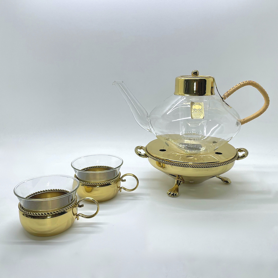 1955 "Heinrich Löffelhardt" Design "JENAer Glas" & BBI Metal Meister ...